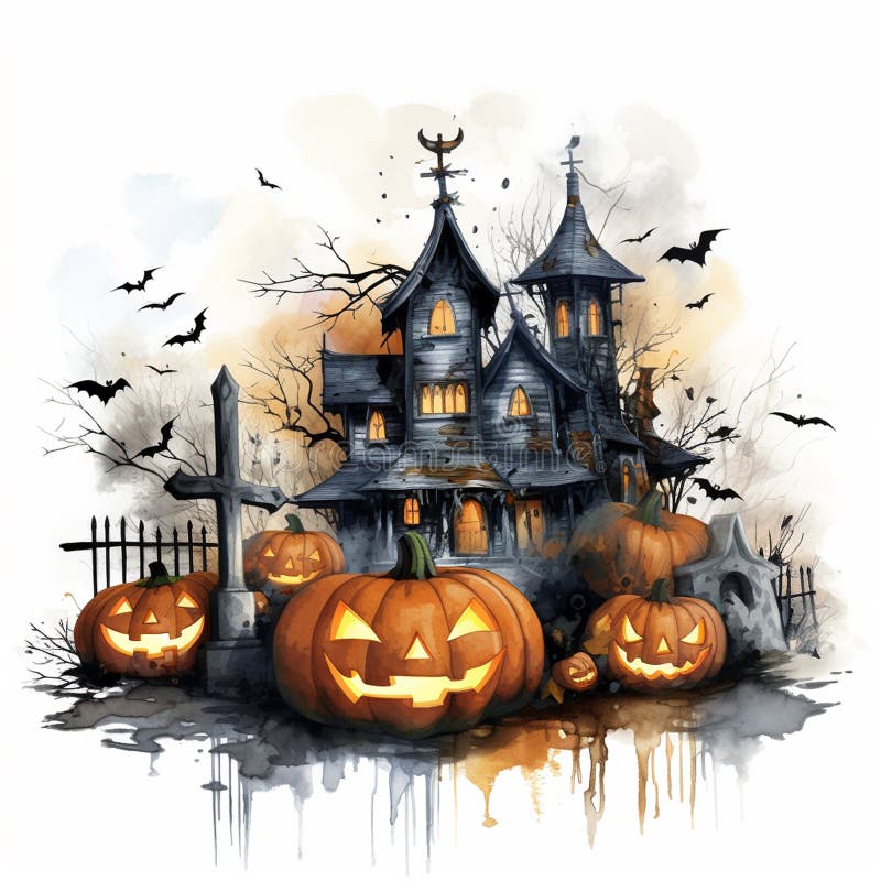 Whimsical Halloween Jack-o -lantern with a Smile Stock Illustration ...