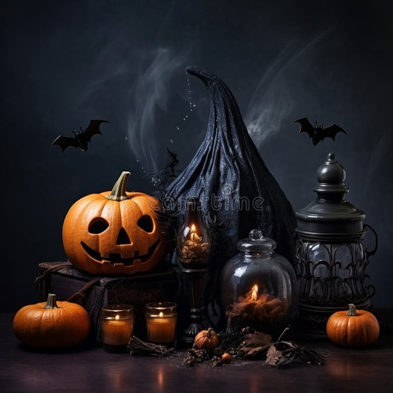 Whimsical Halloween Jack-o -lantern with a Smile Stock Illustration ...