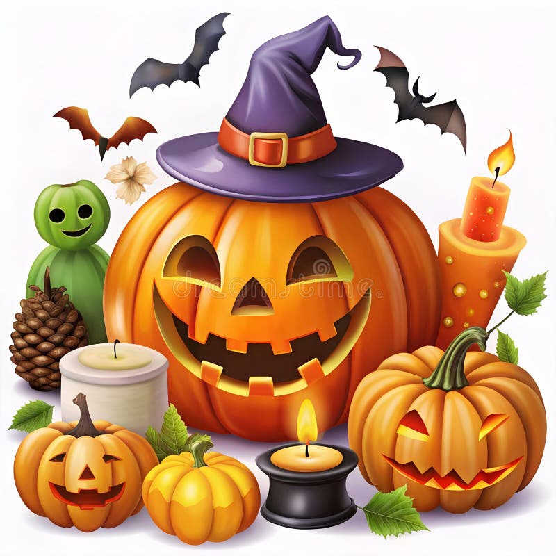 Whimsical Halloween Sticker Set with Playful Characters Stock ...