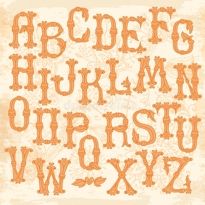 Whimsical Hand Drawn Alphabet Letters Stock Vector - Illustration of ...