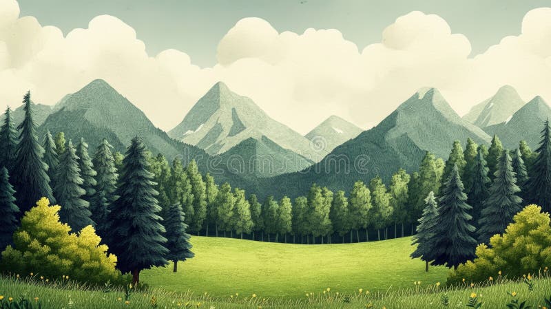 Whimsical Hand-Drawn Forest Scene for Commercial Use Generative AI ...