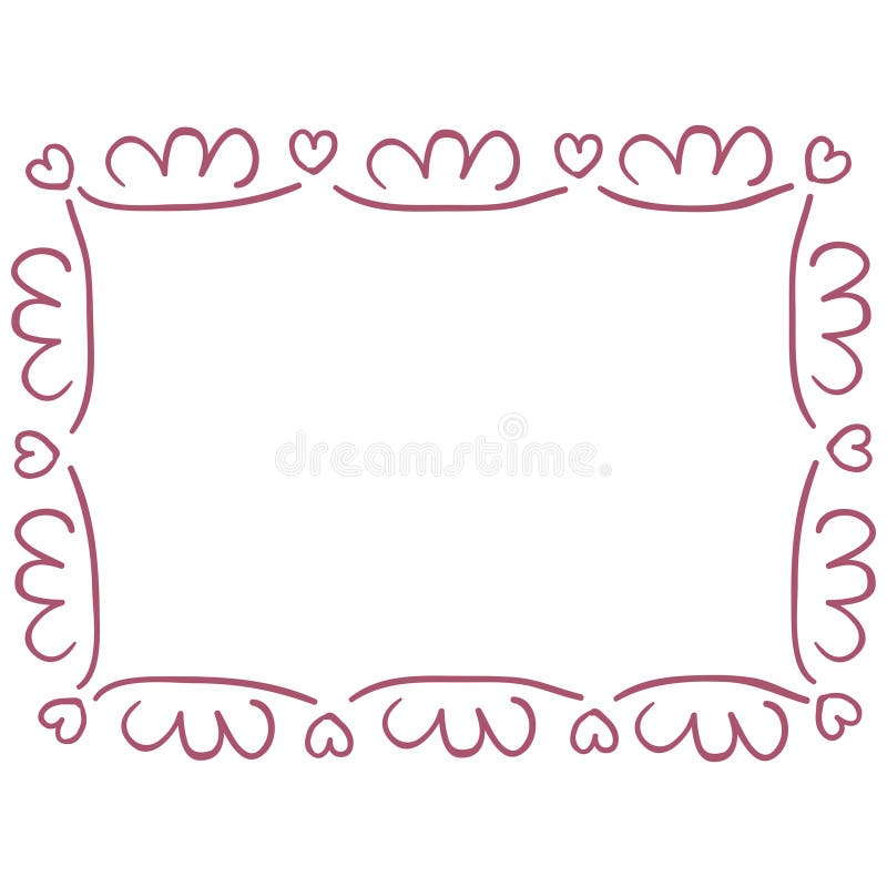 Whimsical Hand-Drawn Frame. Line Art Stock Vector - Illustration of ...