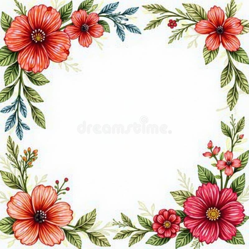 Whimsical Hand Drawn Frames, Vintage Floral Borders Doodles , Photo ...