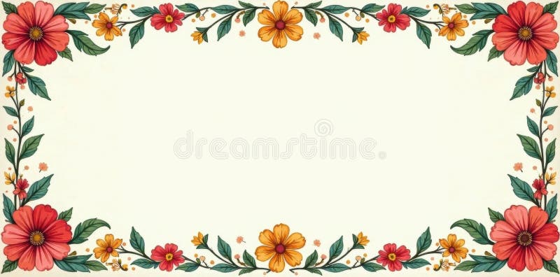 Whimsical Hand Drawn Frames, Vintage Floral Geometric Borders , Paper ...