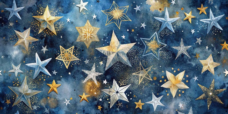 Whimsical HandDrawn Starry Night Sky Background a Cosmic Scribble ...