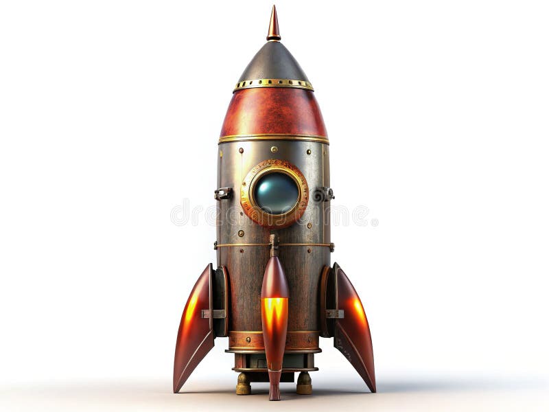 Whimsical Handmade Rocket Spaceship Model a Unique Detailed Fantasy ...