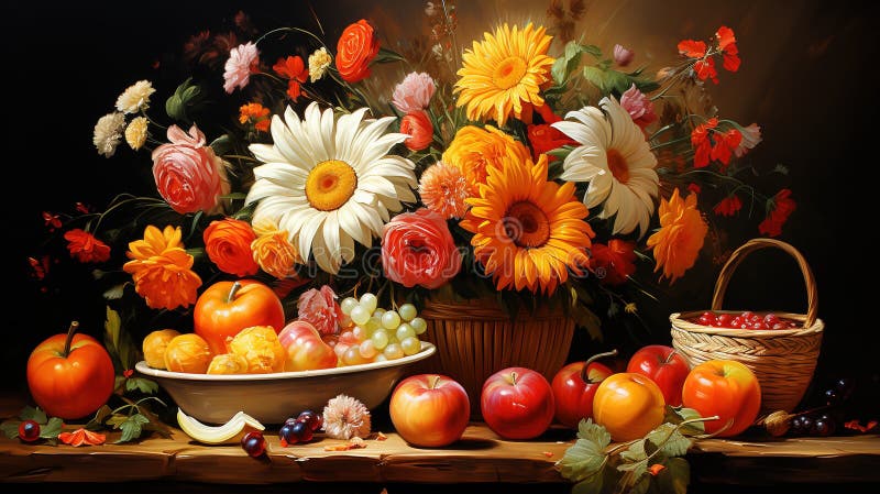 A Whimsical and Heartwarming Thanksgiving Scene, with a Cornucopia ...