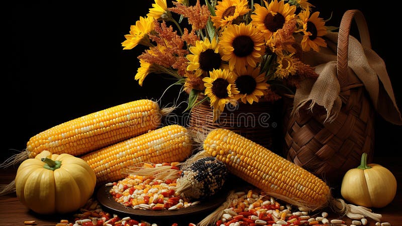 A Whimsical and Heartwarming Thanksgiving Scene, with a Cornucopia ...