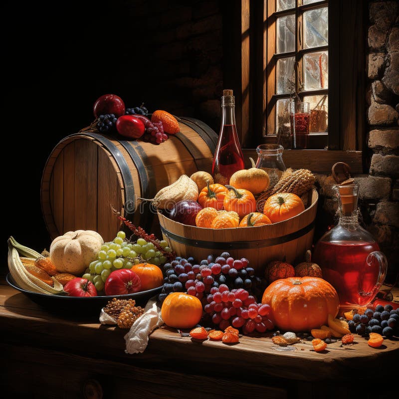 A Whimsical and Heartwarming Thanksgiving Scene, with a Cornucopia ...