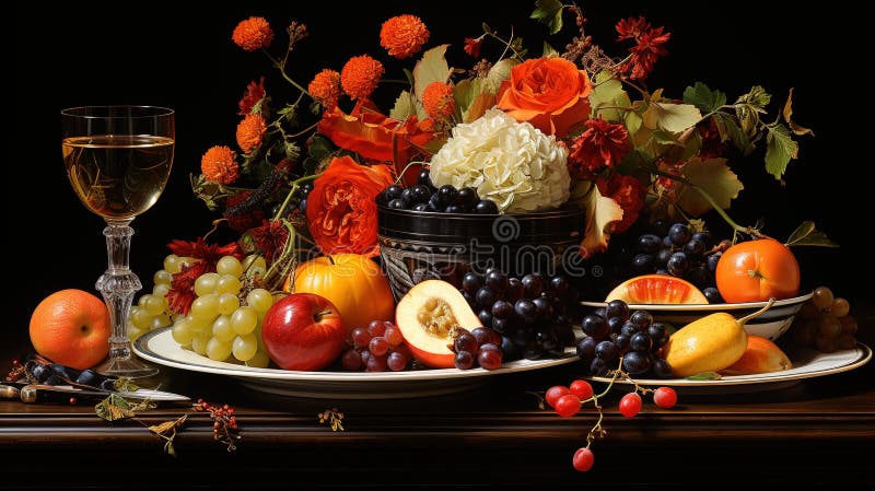 A Whimsical and Heartwarming Thanksgiving Scene, with a Cornucopia ...