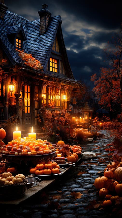 A Whimsical and Heartwarming Thanksgiving Scene, with a Cornucopia ...