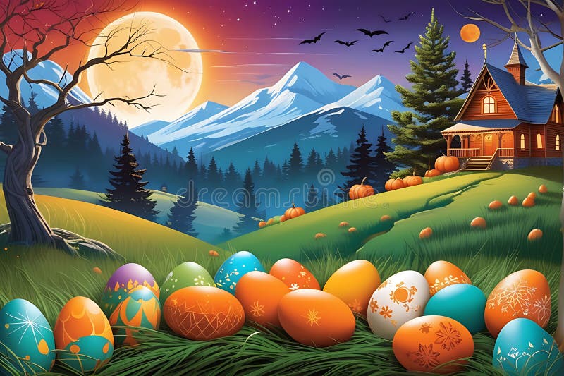 Whimsical Holiday Crossover: Illustrated Easter with Richly Colored ...