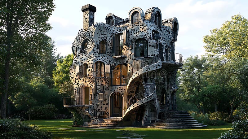 A Whimsical House with Walls Made of Musical Notes Creating a ...