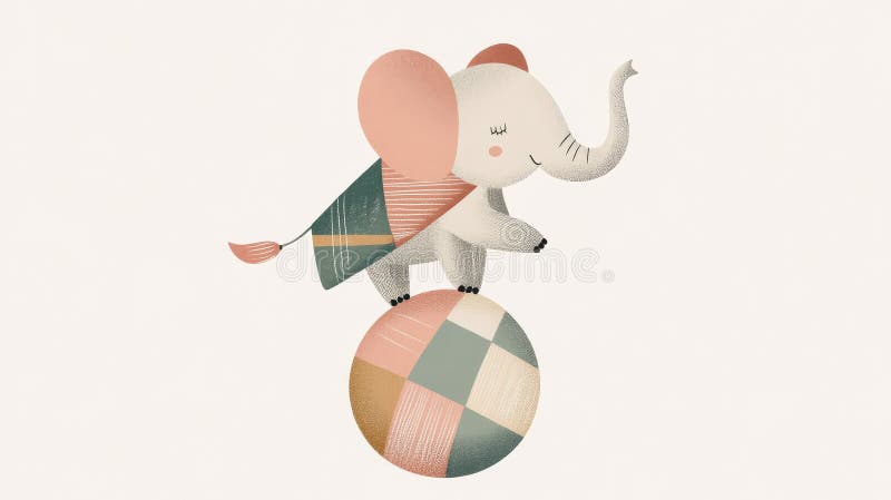 Playful Cartoon Elephant Balancing Circus Ball Stock Photos - Free ...