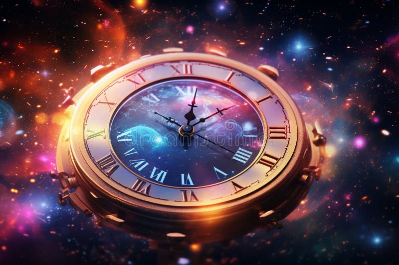 Whimsical Illustration of a Clock Face Turning Stock Illustration ...