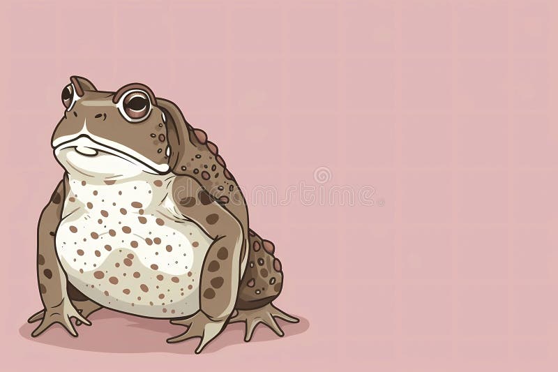 Toad on a Pink Background, Cartoon Style Stock Illustration ...