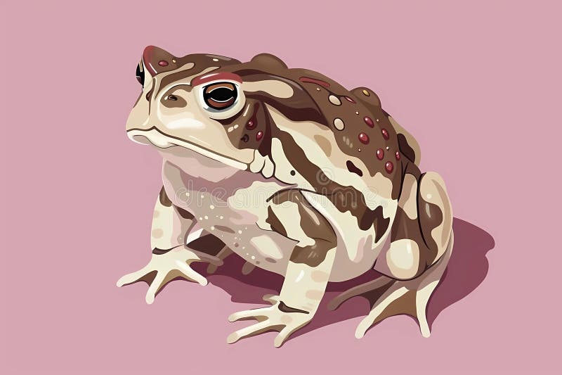Toad on a Pink Background, Cartoon Style Stock Illustration ...