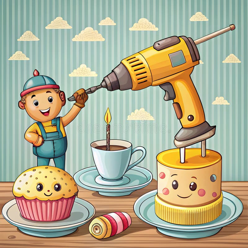 A Whimsical Illustration Features Electrical Tools Having Fun Stock ...
