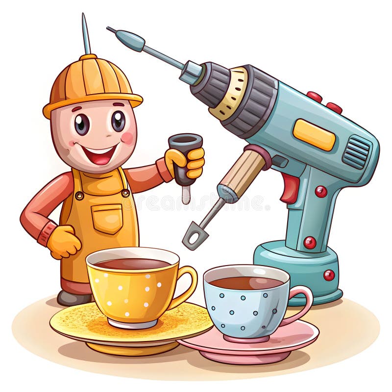 A Whimsical Illustration Features Electrical Tools Having Fun Stock ...
