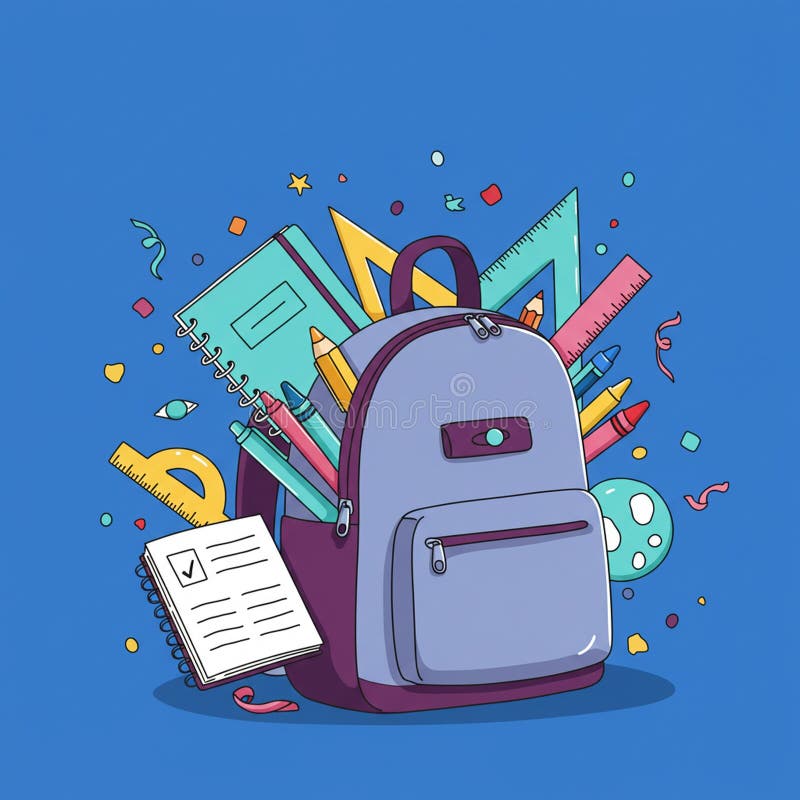 Backpack Overflowing Stock Illustrations – 666 Backpack Overflowing ...