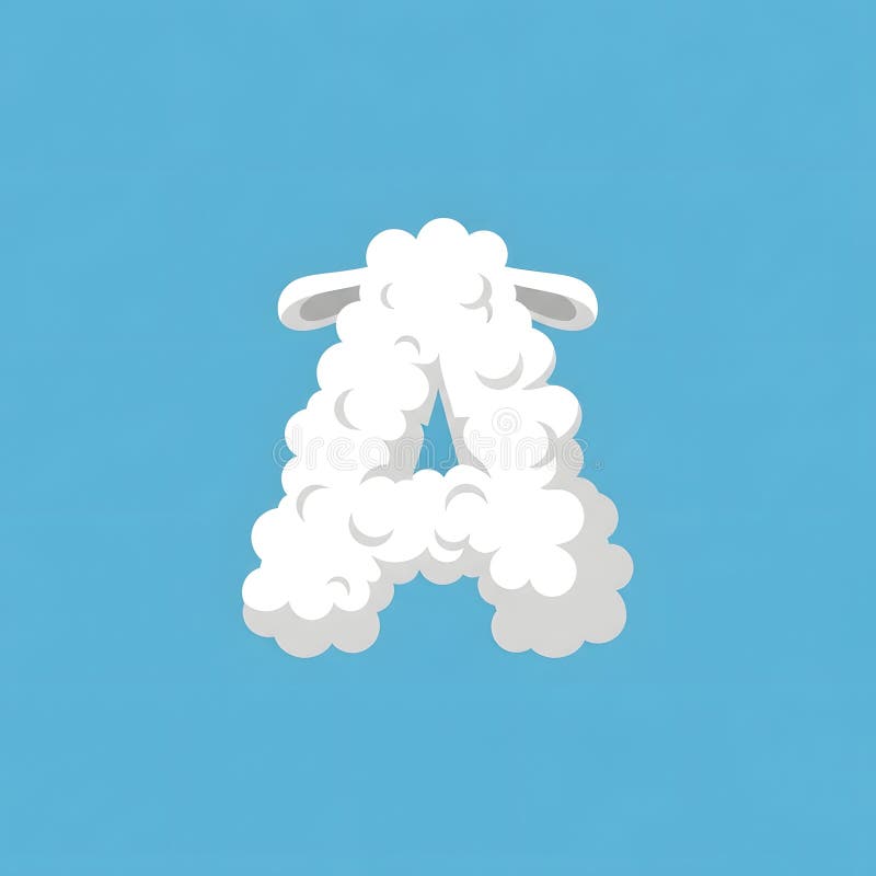 Cloud Sheep Letter a stock illustration. Illustration of clean - 405381329