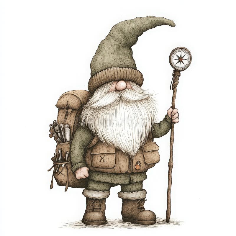 Adventurous Gnome Generative AI Stock Illustration - Illustration of ...
