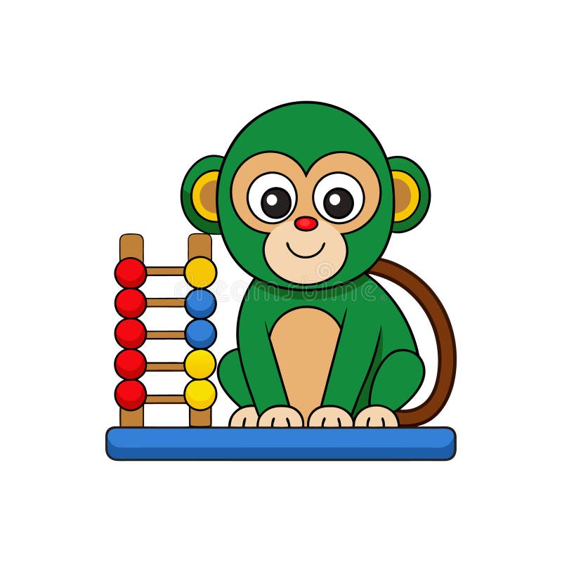M Monkey Color Cartoon and Alphabet for Children To Learning Vector ...
