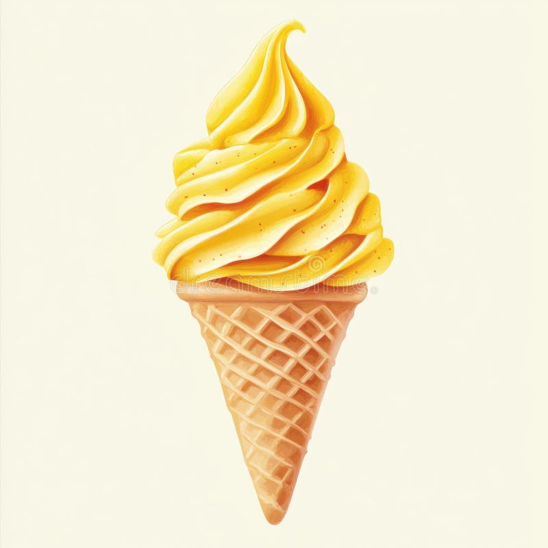 Whimsical Illustration of Soft Serve Ice Cream in Cone Stock ... Whimsical Illustration of Soft Serve Ice Cream in Cone Stock ...