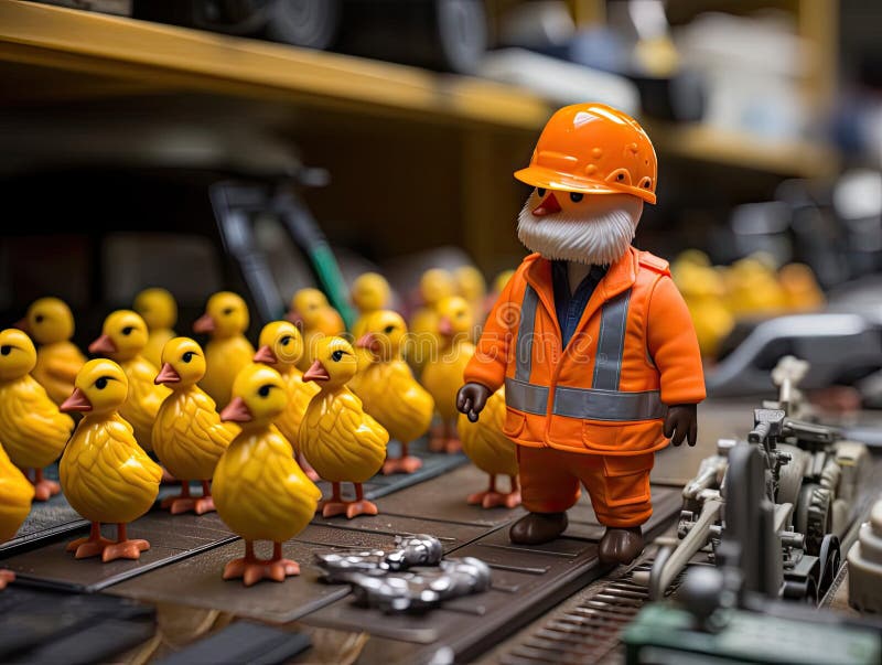 Bird Traffic Cop Directs Miniature Cars Stock Illustration ...