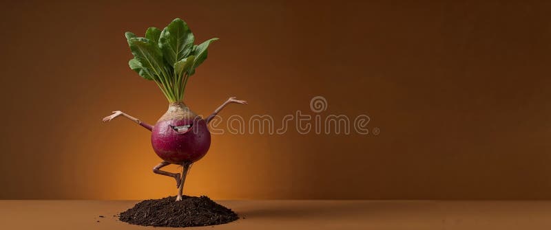 Funny Beetroot Character. a Whimsical Illustration of a Smiling Root ...