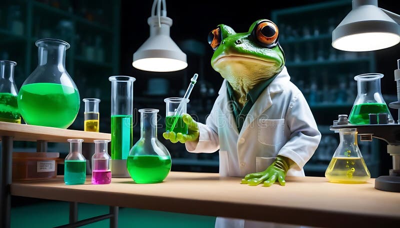 Scientist Frog in a Laboratory: a Whimsical Image of a Frog in a Lab ...