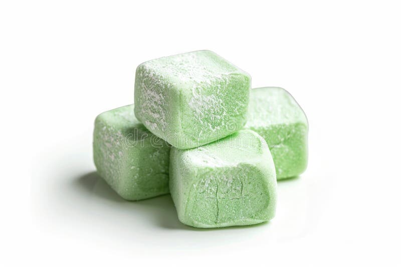 A Whimsical Image of a Pile of Green Marshmallows Stacked on Top of ...