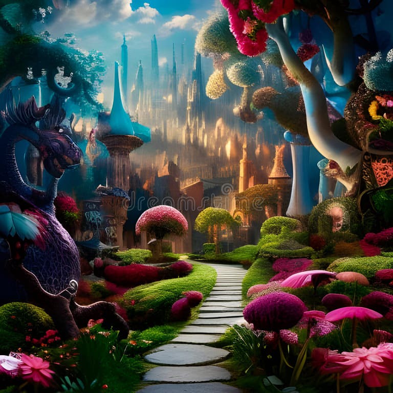 Whimsical, imaginary land stock image. Image of imaginary - 277586305