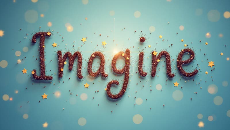 Whimsical Imagine Word with Scattered Stars for Dreamy Vibe Stock ...
