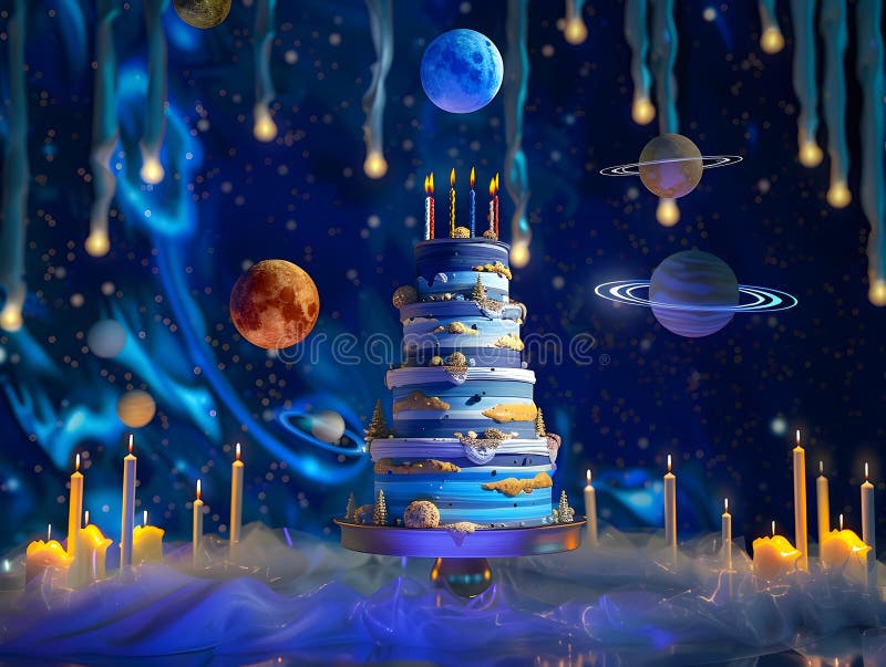 Whimsical Intergalactic Birthday with Towering Celestial Cake and ...