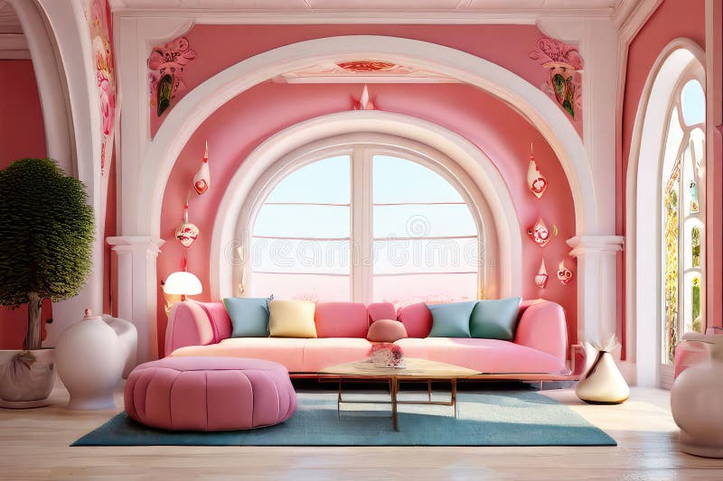 Whimsical Interior Design. Cozy Modern Living Room Stock Photo - Image ...