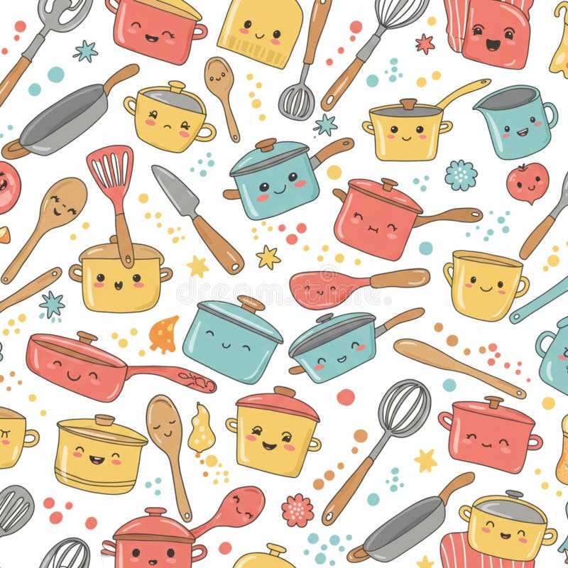 Cooking Utensil Pattern Stock Illustrations – 13,197 Cooking Utensil ...