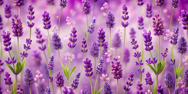 Whimsical Lavender Floral Pattern for Spring HandDrawn Seamless Design ...