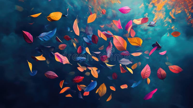 Whimsical leaf shapes stock illustration. Illustration of trendy ...