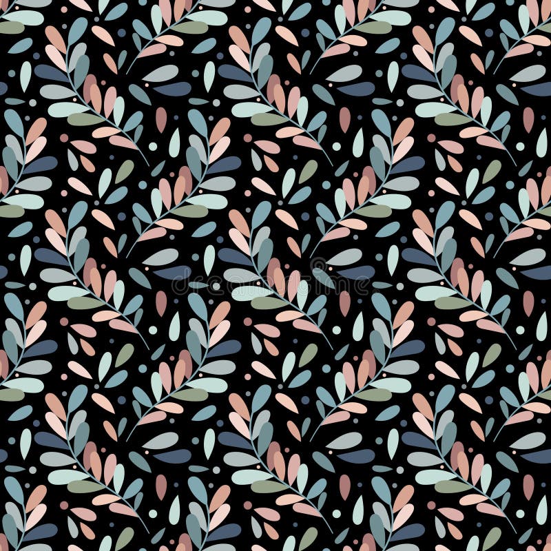 Whimsical Leaf Vector Pattern, Colorful Repeating Background Stock ...