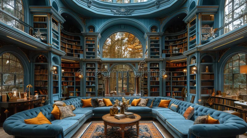 Whimsical Library Inspired by Fairy Tales Stock Illustration ...