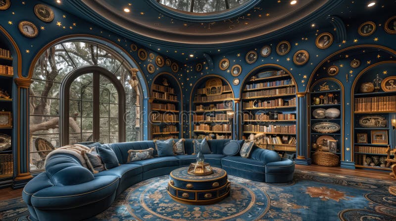 Whimsical Library Inspired by Fairy Tales Stock Illustration ...