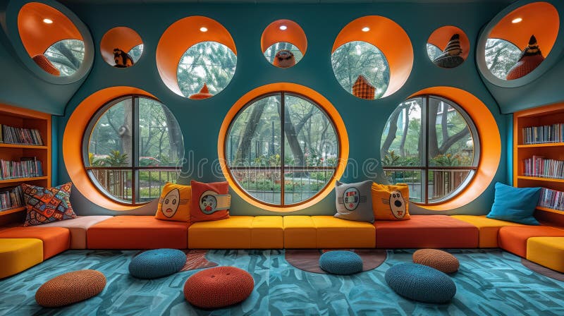 Whimsical Library Inspired by Fairy Tales Stock Illustration ...