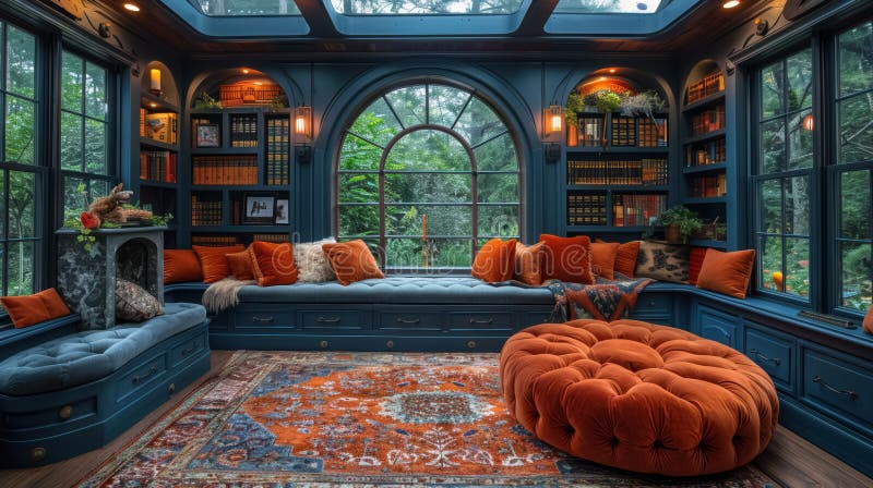 Whimsical Library Inspired by Fairy Tales Stock Illustration ...