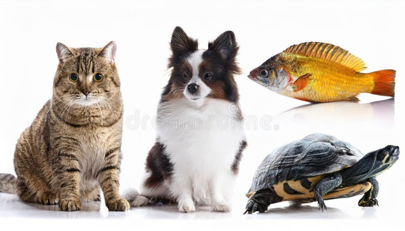 Whimsical Menagerie on a Pristine White Backdrop Adorable Animals in ...