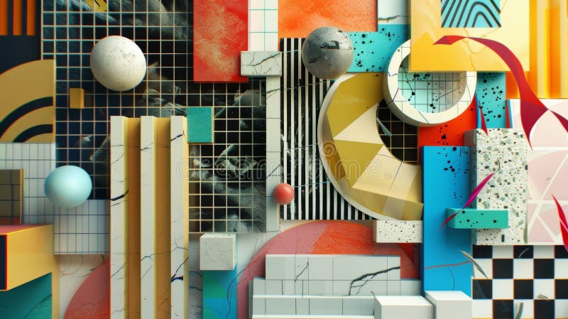 A Whimsical Mix of Shapes Creating an Eclectic and Intriguing Geometric ...