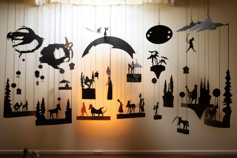 Whimsical Mobiles Casting Playful Shadows Stock Illustration ...