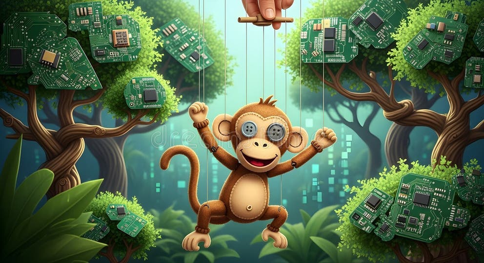 Whimsical Monkey Puppet Stock Illustrations – 9 Whimsical Monkey Puppet ...