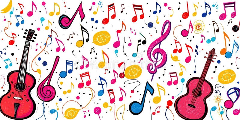 Whimsical Musical Doodle Art a Colorful Symphony of Imagination ...