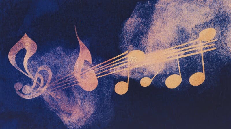 Whimsical Musical Flow in Soft Pastel Shades and Notes Stock ...